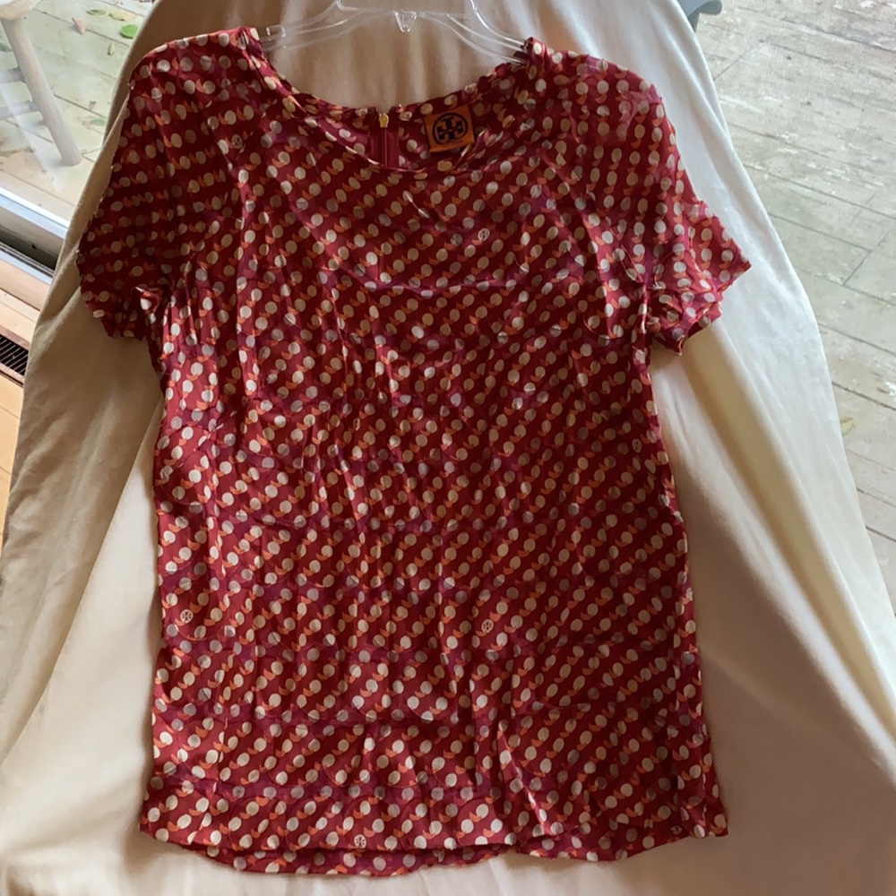 Tory Tory Burch Beautiful Silk Blend Logo Blouse - Gem